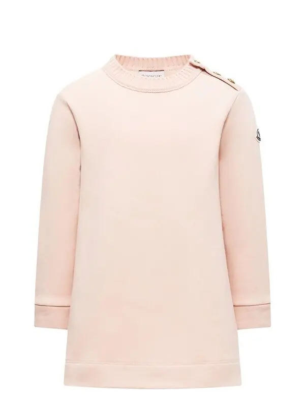 Moncler Logo Patch Crewneck Sweatshirt Dress - Light Pink