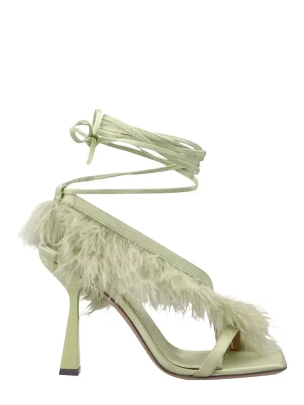 SEBASTIAN MILANO Feather Tie Sandals - Nude