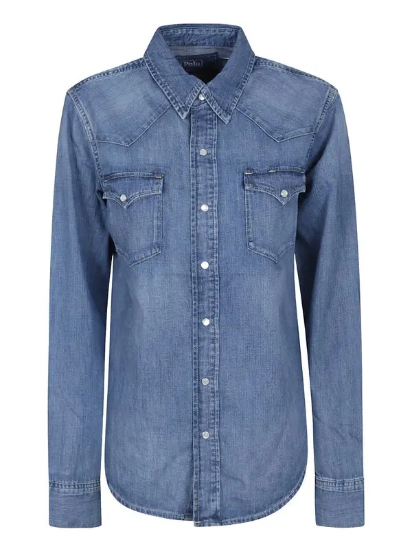 Polo Ralph Lauren Long-sleeved Denim Shirt - Blue
