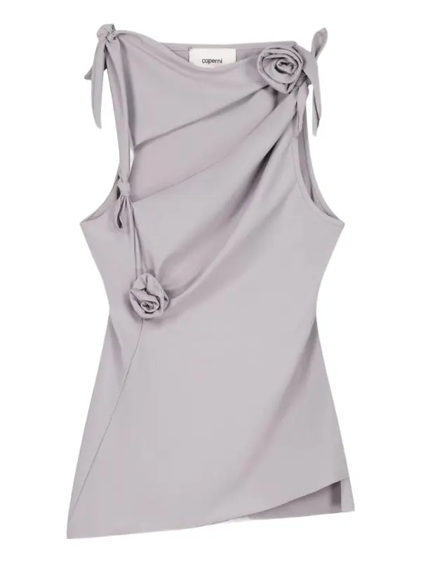 Coperni Asymmetrical Knot Flower Detail Top - Grey