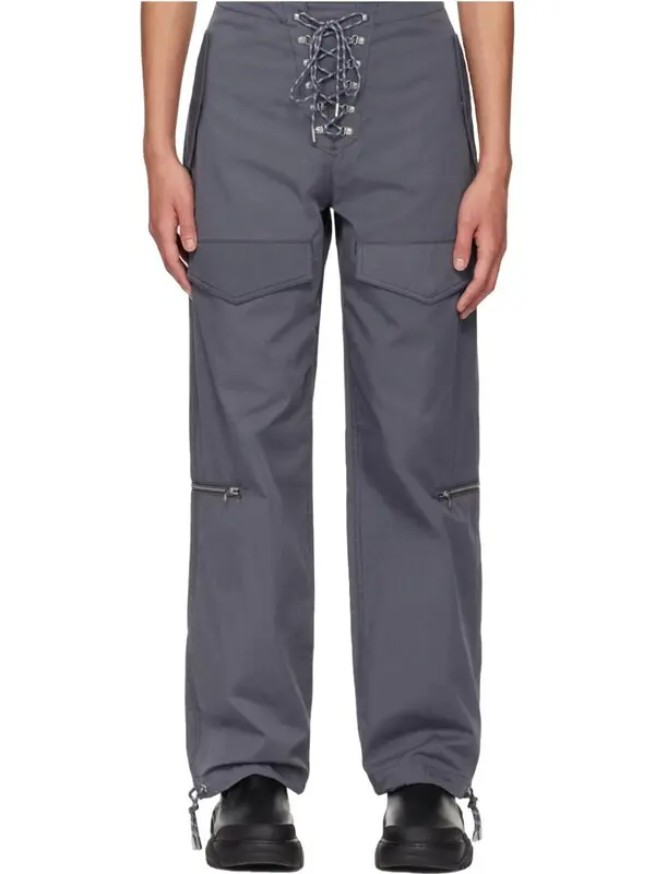 DION LEE Lace-up Cargo Trousers - Gray