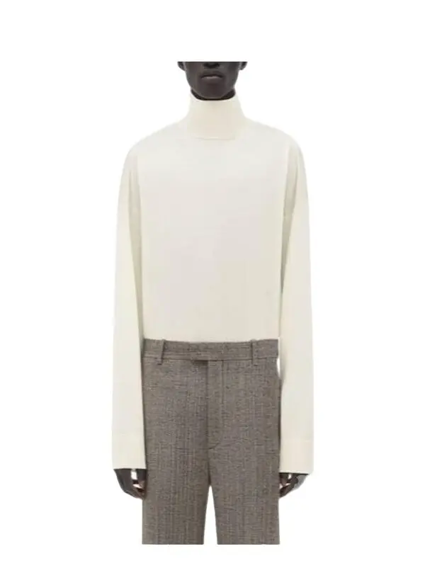 Bottega Veneta Logo Embroidered Turtleneck Jumper - White
