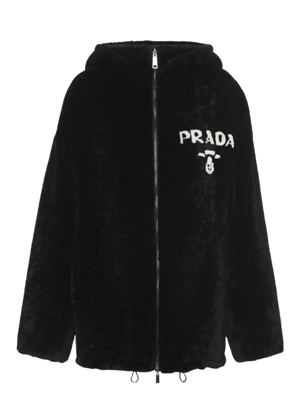 Prada Reversible Gabardine And Shearling Jacket - Black