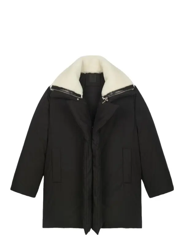 Givenchy Quilted Puffer Coat With Fur Trim - Black