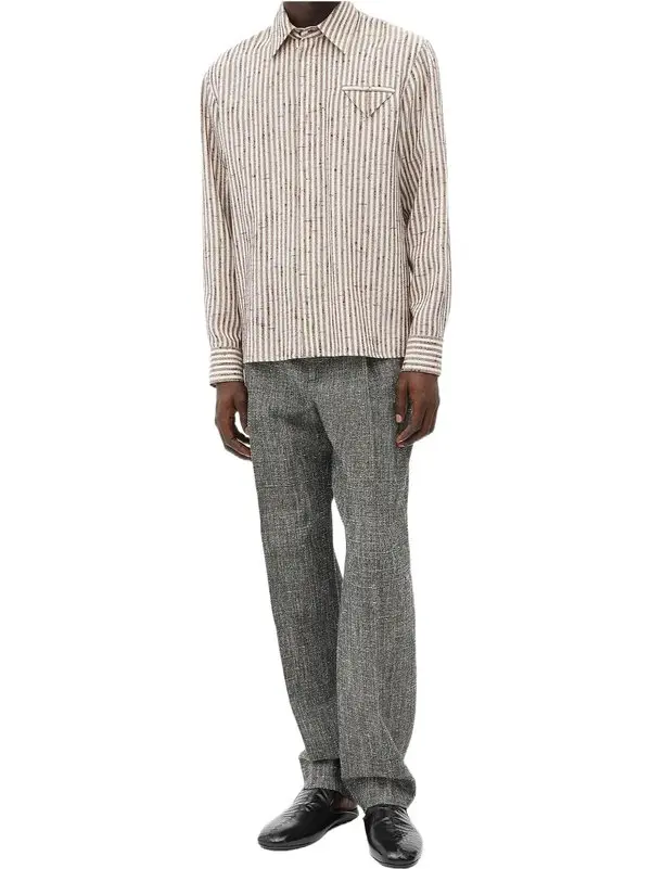 Bottega Veneta Long Sleeved Striped Shirt - White