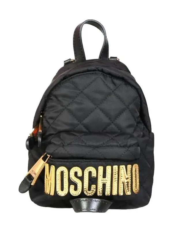 Moschino Quilted Logo Backpack - Black
