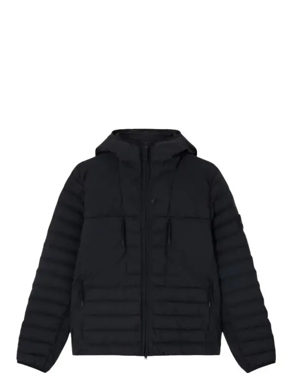 Stone Island Logo Patch Quilted Down Jacket - Black