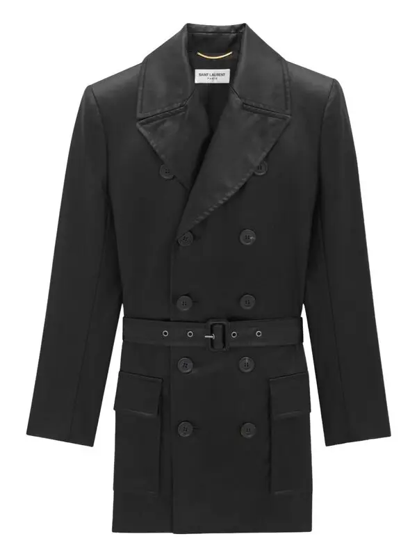 Saint Laurent Saharienne Double-breasted Belted Jacket - Black