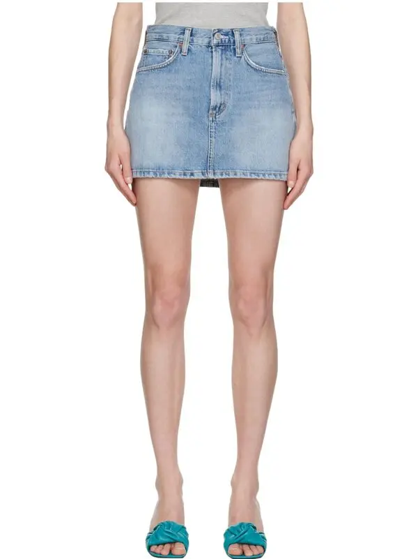 AGOLDE Five Pocket Denim Skirt - Nude