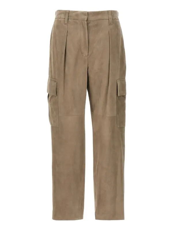 Brunello Cucinelli High-waist Straight-leg Trousers - Brown