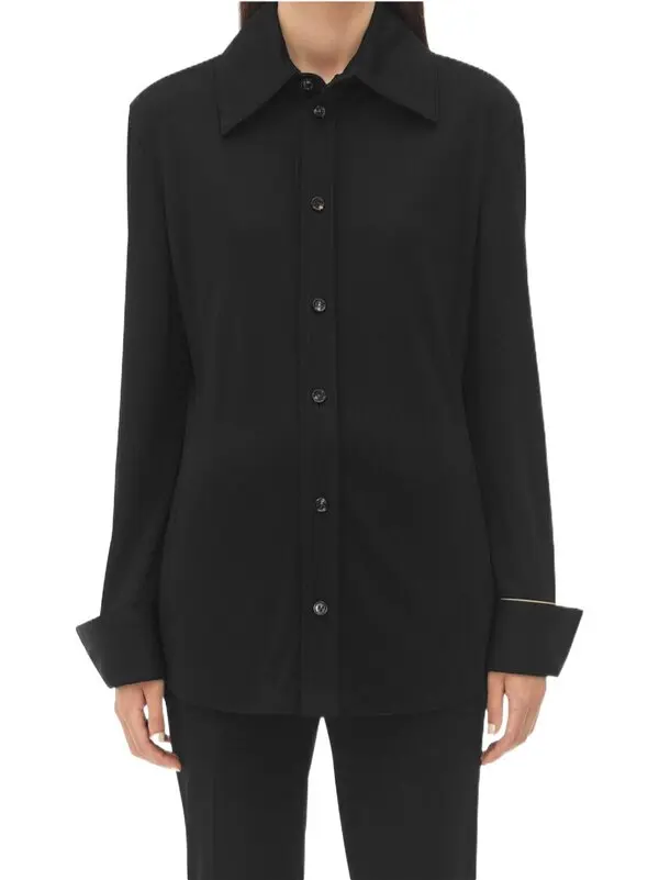Bottega Veneta Long Sleeve Shirt With Lapels - Black