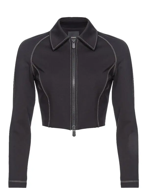 Pinko Long-sleeved Cropped Jacket - Black