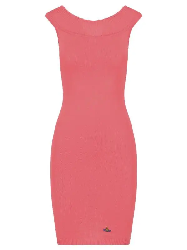 VIVIENNE WESTWOOD Knitted Logo Mini Dress - Red