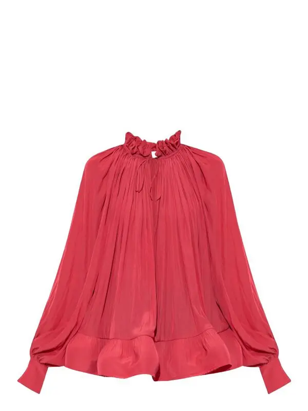 LANVIN Tie-neck Ruffle Blouse - Red
