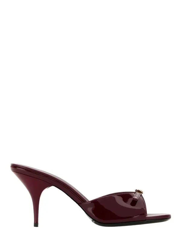 Miu Miu Logo Detailed Slip-on Mules - Burgundy