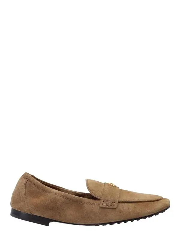 Tory Burch Logo Plaque Slip-on Loafers - Stone Brown