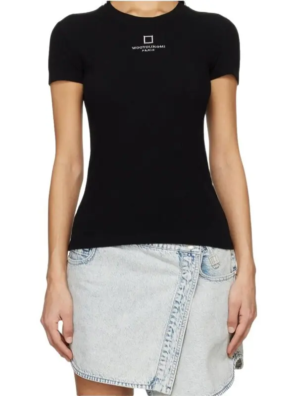 WOOYOUNGMI Embroidered T-shirt - Black