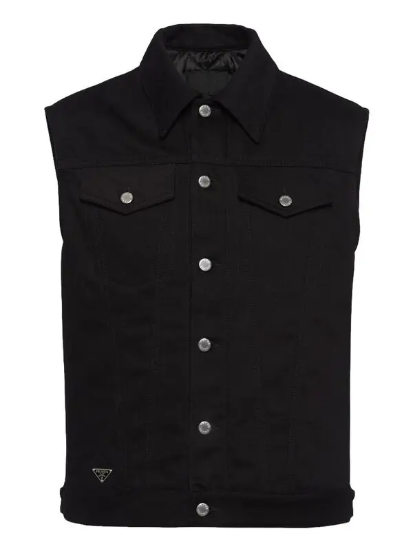 Prada Triangle Logo Gilet - Black
