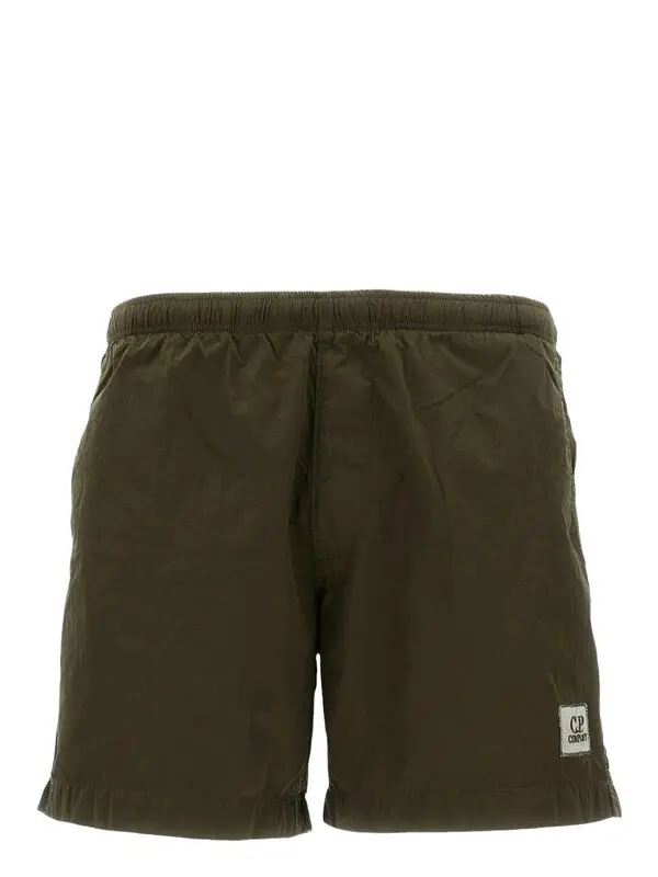 C.P. COMPANY Logo Patch Swim Shorts - Black