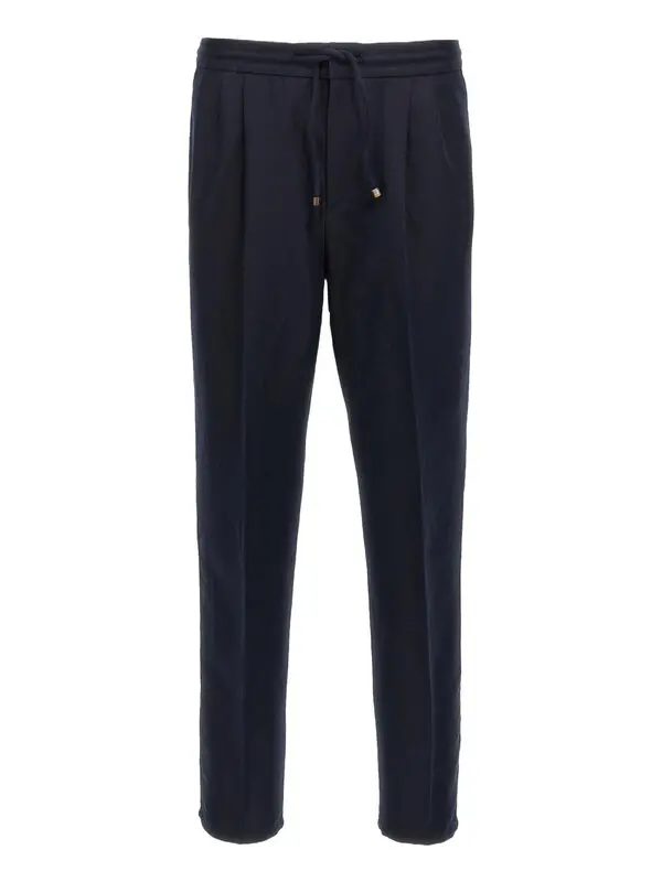 Brunello Cucinelli Pleated Drawstring Trousers - Blue