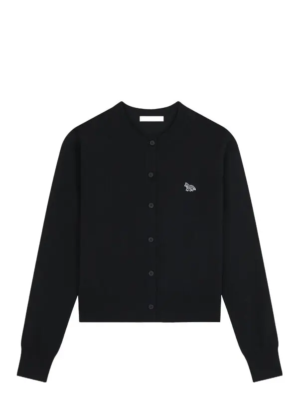 Maison Kitsuné Baby Fox Patch Knit Cardigan - Black