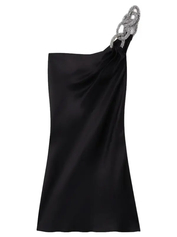 Stella McCartney Embellished One-shoulder Dress - Black