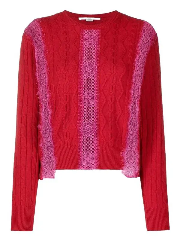 Stella McCartney Lace Paneled Pullover - Red