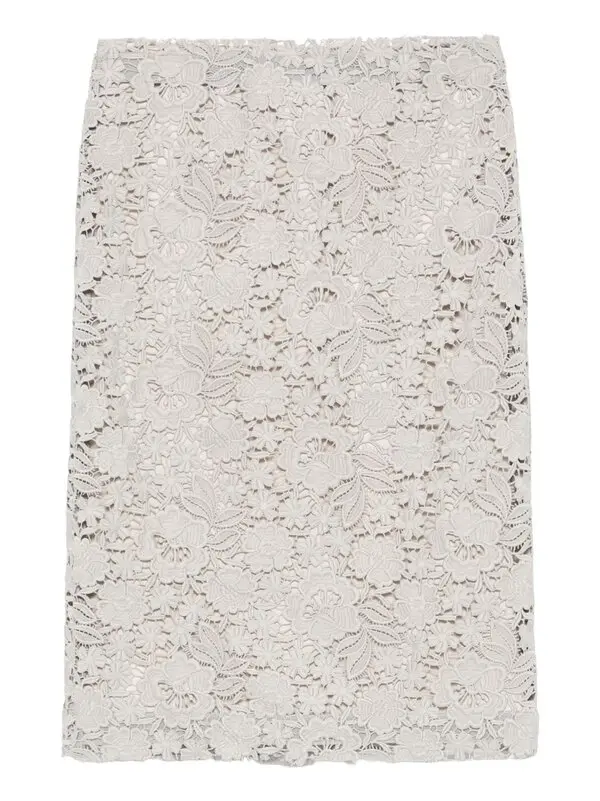 P.a.r.o.s.h Guipure Lace Skirt - Grey