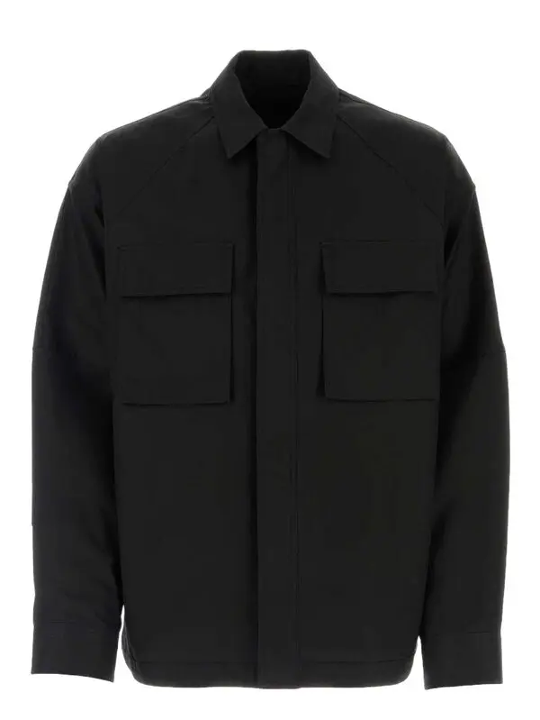 JUUN.J Classic Collar Concealed Fastening Shirt Jacket - Black