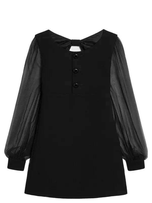 Celine Mini Trapeze Dress In Double Faced Wool Crepe - Black