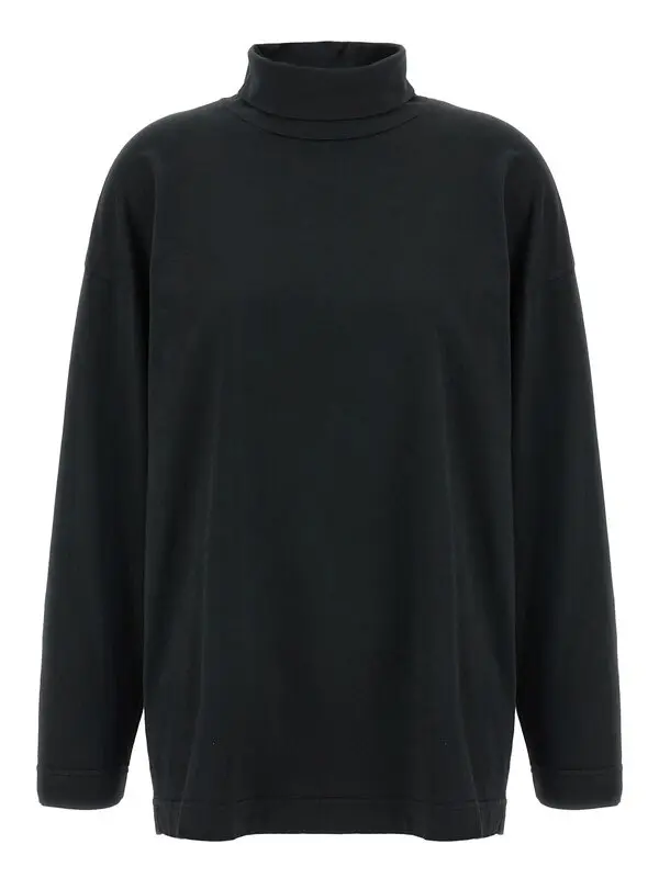 HAIKURE Long-sleeved High Collar T-shirt - Black
