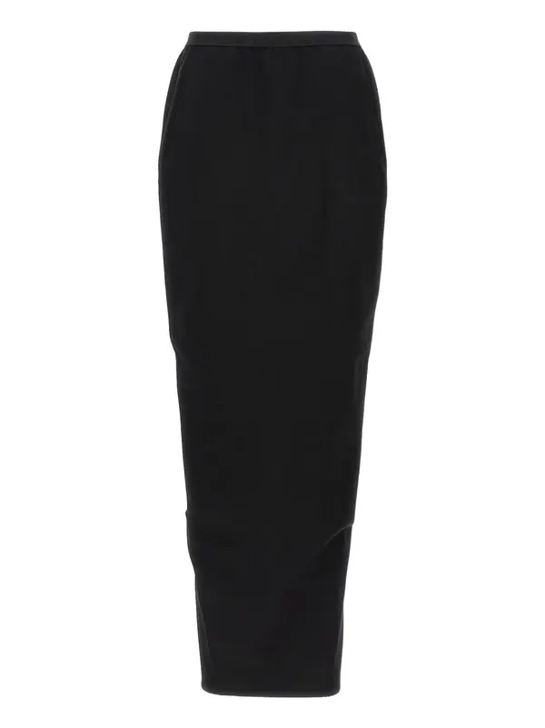 Rick Owens Back Slit Long Skirt - Black