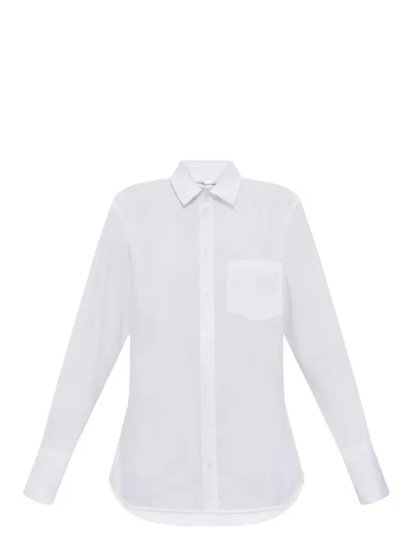 Victoria Beckham Long Sleeve Button-up Shirt With Pocket - White