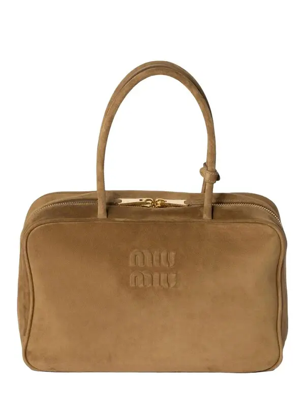 Miu Miu Suede Top Handle Bag - Brown