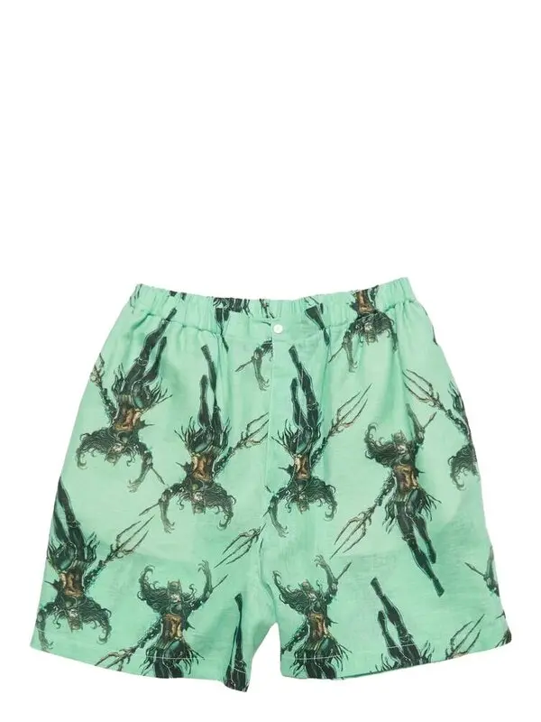 Acne Studios Graphic Print Elasticated Waistband Shorts - Green