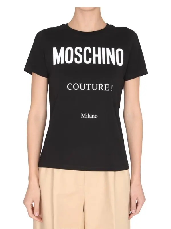 Moschino Printed Crewneck T-shirt - Black