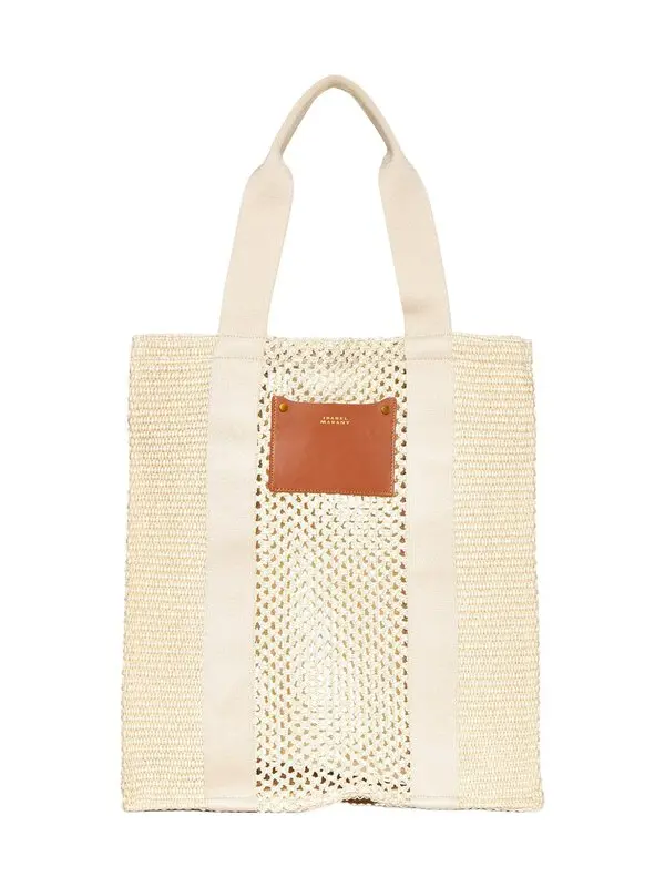 Isabel Marant Étoile Woven Top Handle Bag - White