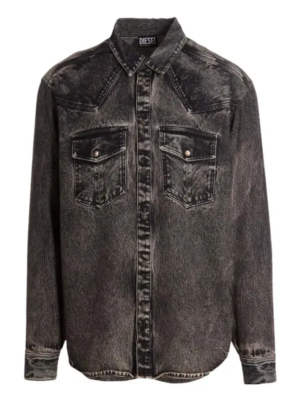 DIESEL® Buttoned Long-sleeved Shirt - Black