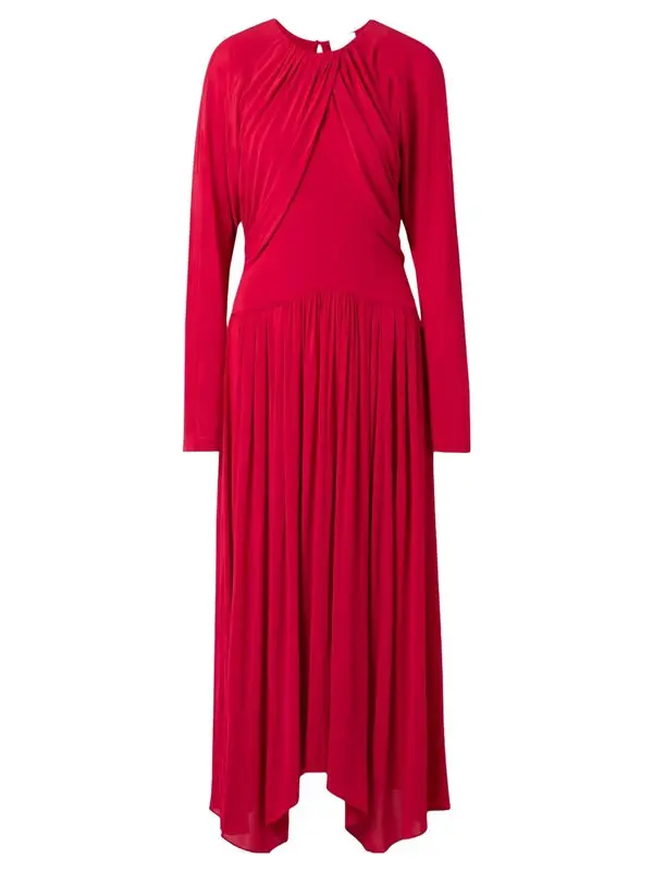 Isabel Marant Étoile Galina Asymmetrical Pleated Dress - Red