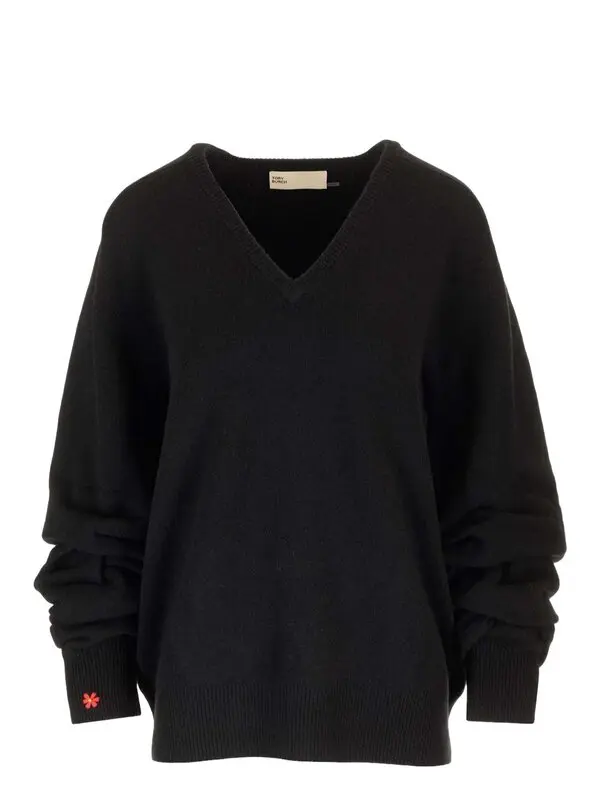 Tory Burch V-neck Knitted Jumper - Black