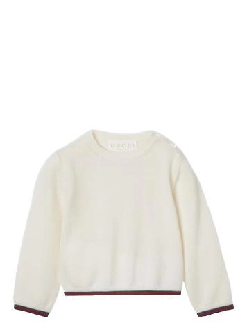 Gucci Baby Wool Sweater With Web - White