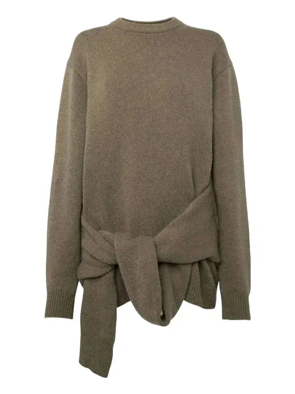 J.W.ANDERSON Jw Anderson Draped-tie Front Jumper - Khaki
