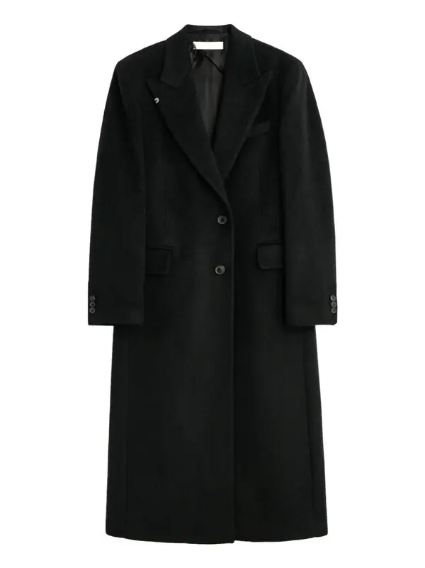 Our Legacy Long-sleeved Wool Blend Coat - Black
