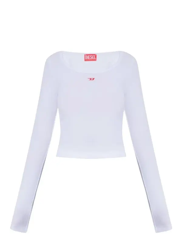 DIESEL® Ribbed Logo Patch T-shirt - White