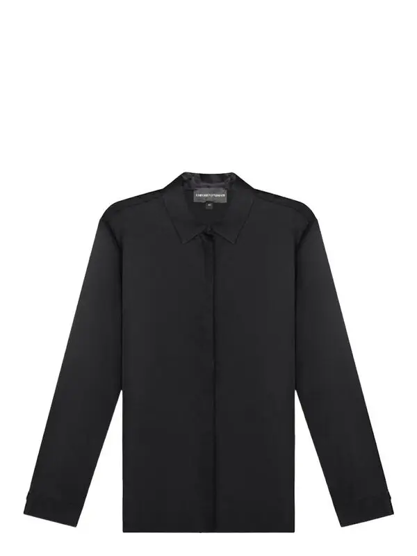 Emporio Armani Long-sleeved Satin Shirt - Black