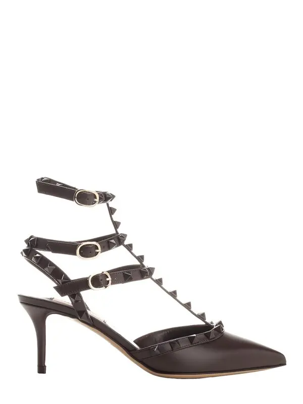 Valentino Garavani Rockstud High-heeled Sandals - Dark Brown