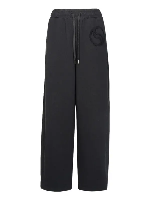 Stella McCartney S-wave Drawstring Wide-leg Pants - Black