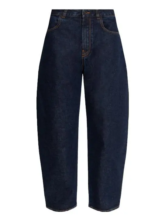 Alaïa Low Round Denim Pants - Black