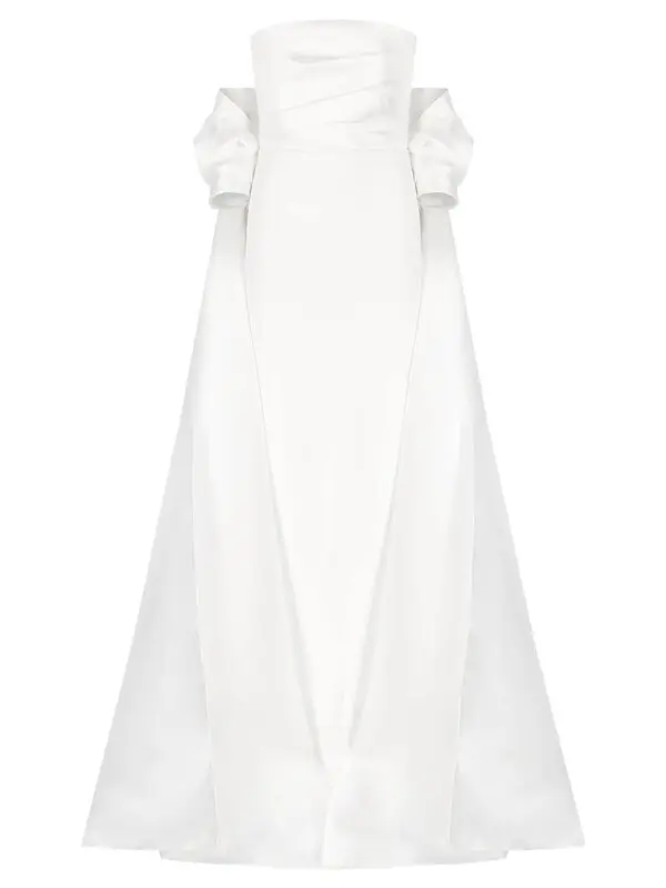 Solace Strapless Maxi Dress With Included Shrug - Cream