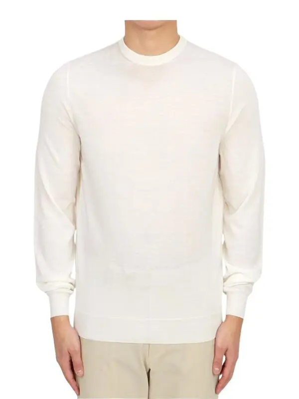 DRUMOHR Round Neck Long-sleeved Sweater - White